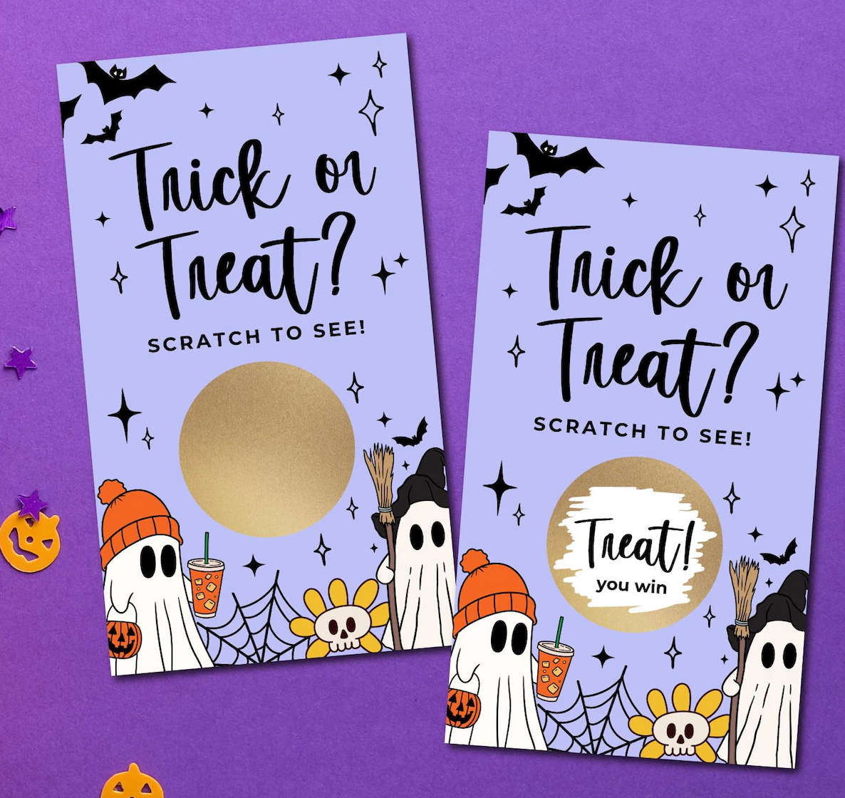 Halloween Scratch Off Game Card - Trick or Treat Party Favors - 22 Cou ...