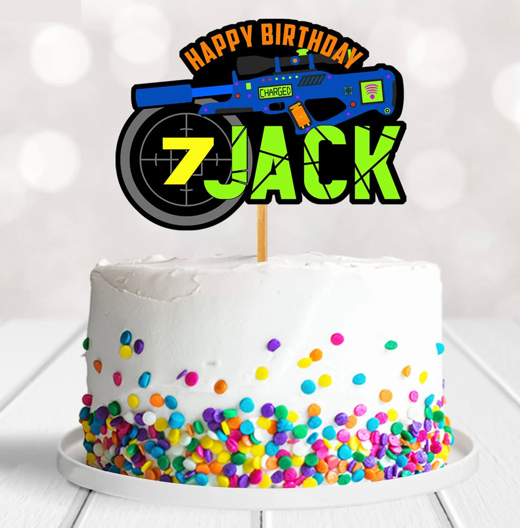 Laser Tag Cake Topper - Custom Name & Age – MATTEO PARTY