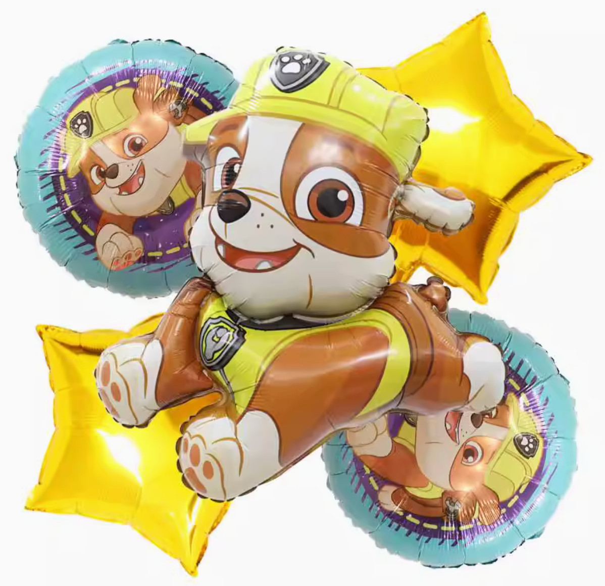 Paw Patrol - Rubble Bouquet - 5 Balloons - With Helium – MATTEO PARTY