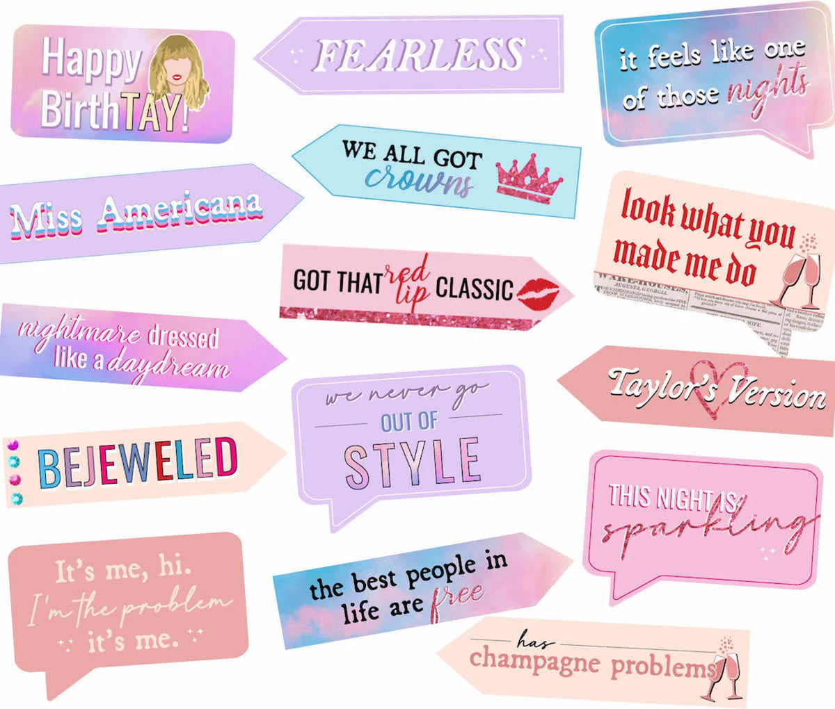 Taylor Photo Booth Props Set – MATTEO PARTY