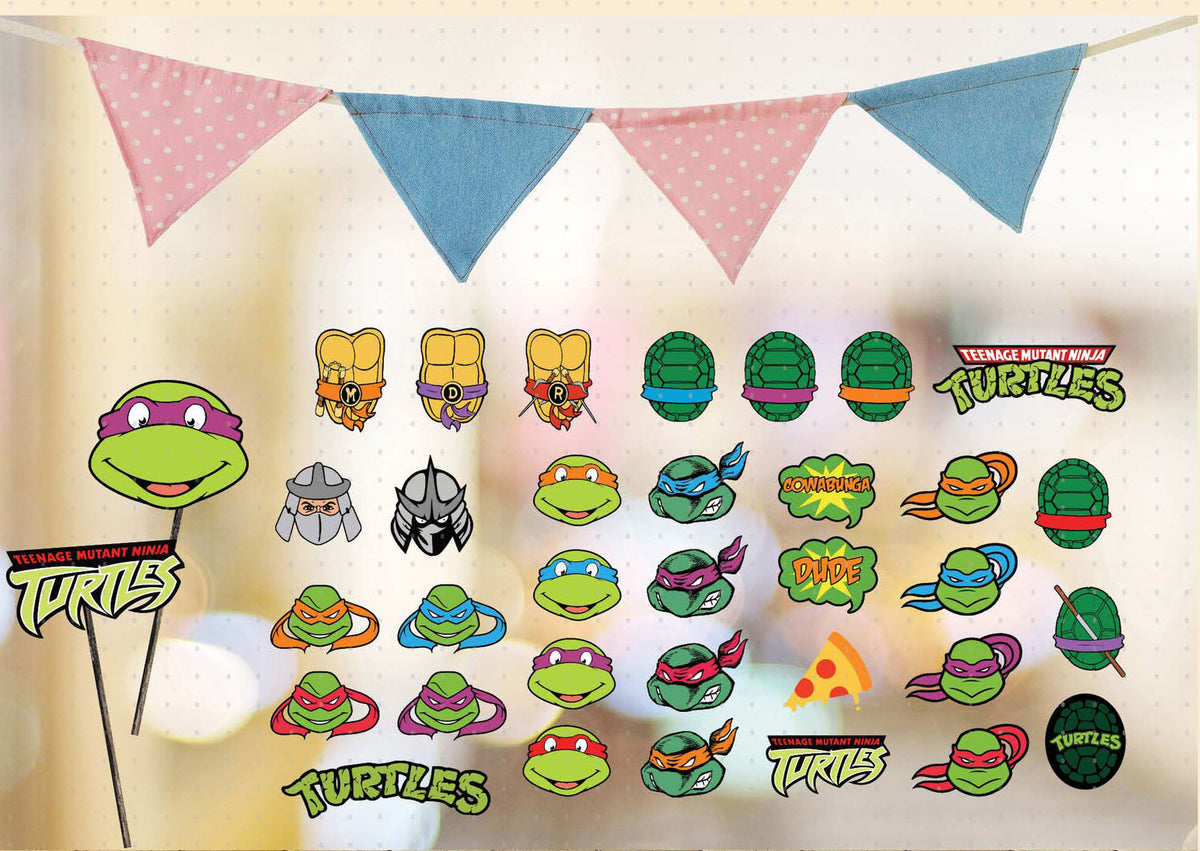 NINJA TURTLE PHOTO BOOTH PROPS - 32 PCS – MATTEO PARTY