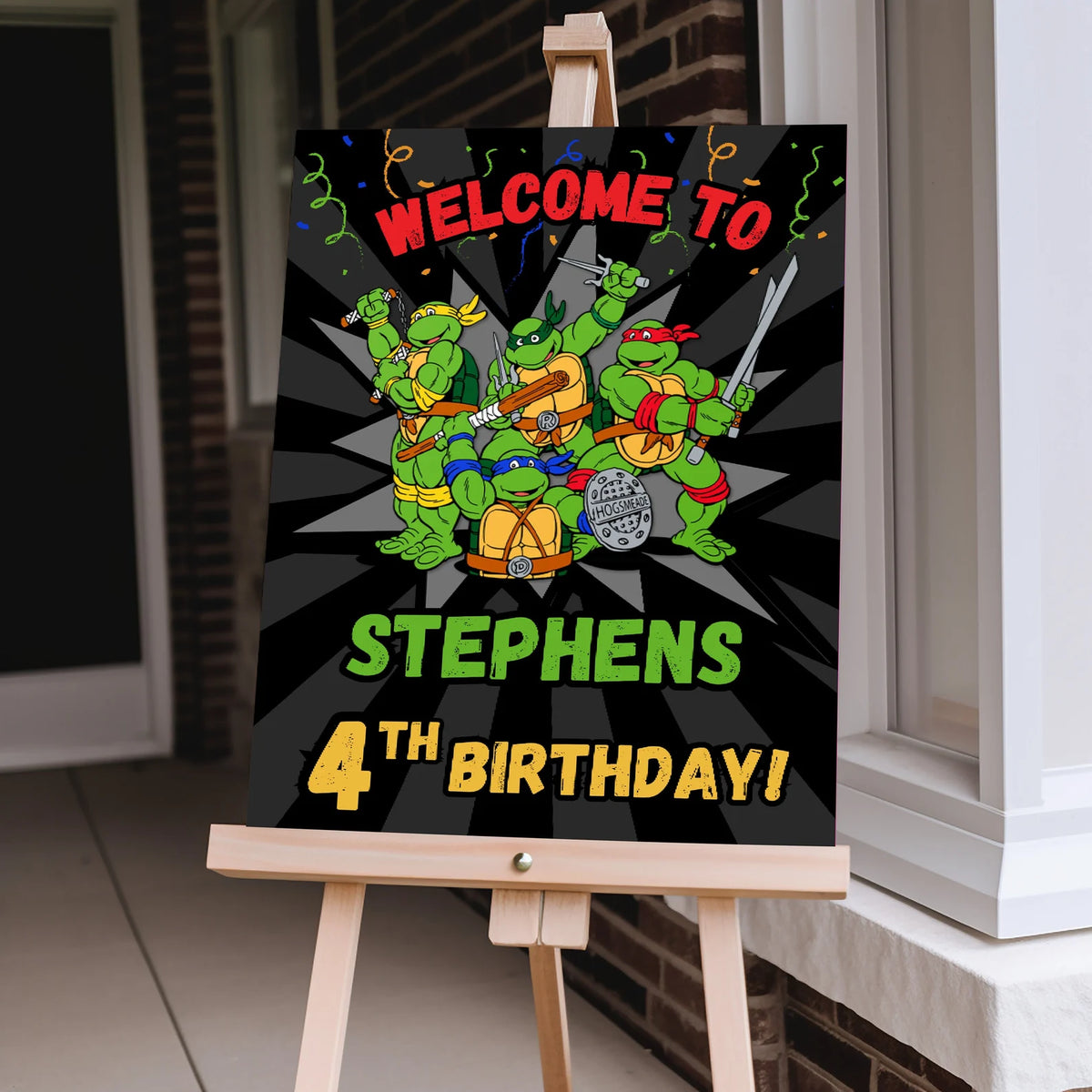 Ninja Turtles - Welcome Sign - Foamboard 3x2 feet - Custom Name & Age ...