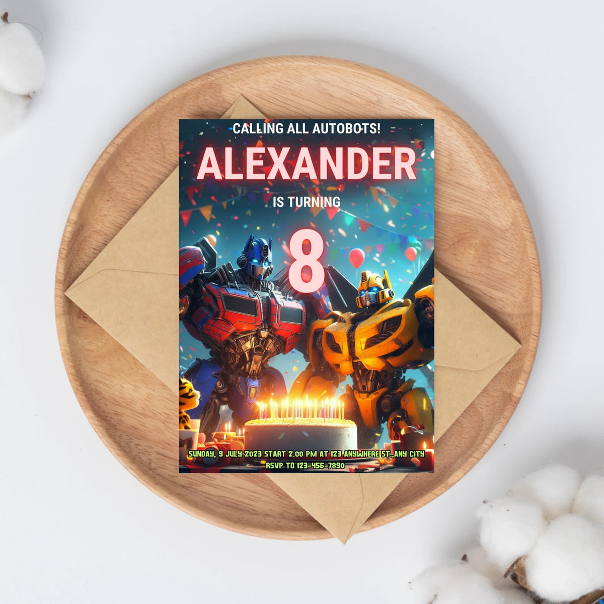 Custom Transformers Birthday Party Invitation Cards (8 count) – MATTEO ...