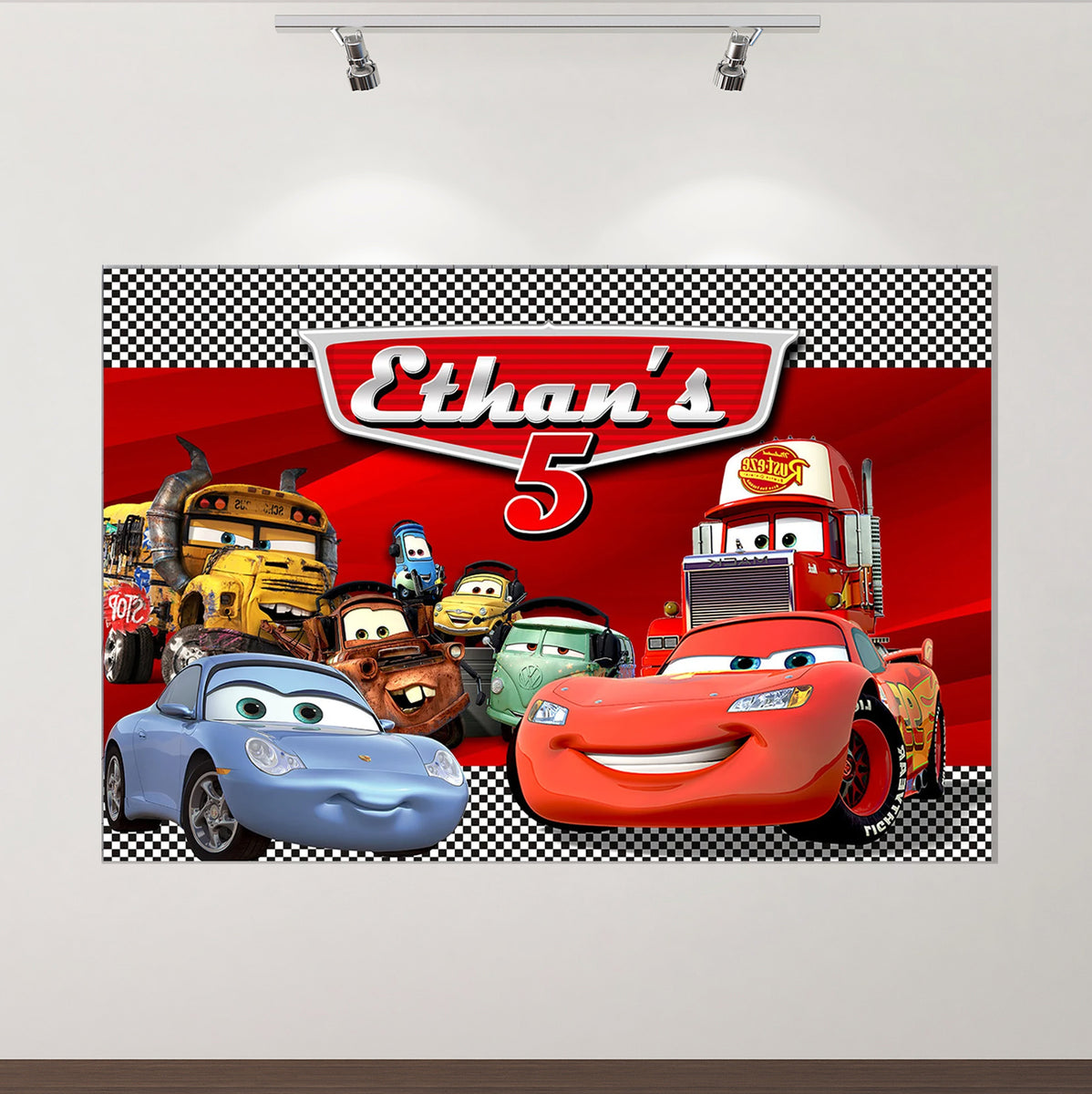 CARS PHOTO PAPER BACKDROP 60X40 INCH – MATTEO PARTY