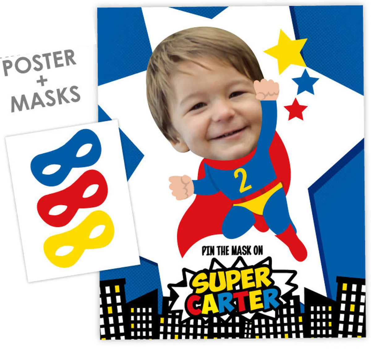 Personalized Pin The Mask Game – MATTEO PARTY