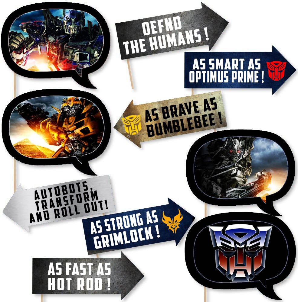 Transformer Party or Birthday Party Photo Booth Props Kit - 10 Piece ...