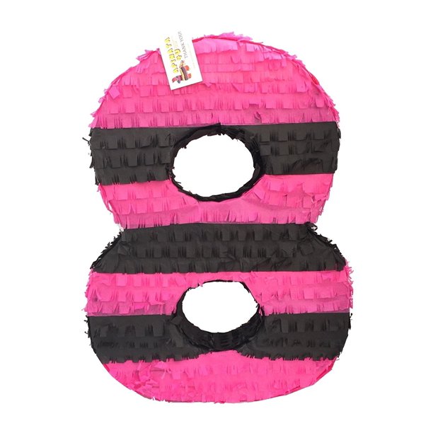 Number Eight Pinata Pink & Black Eighth Birthday – MATTEO PARTY