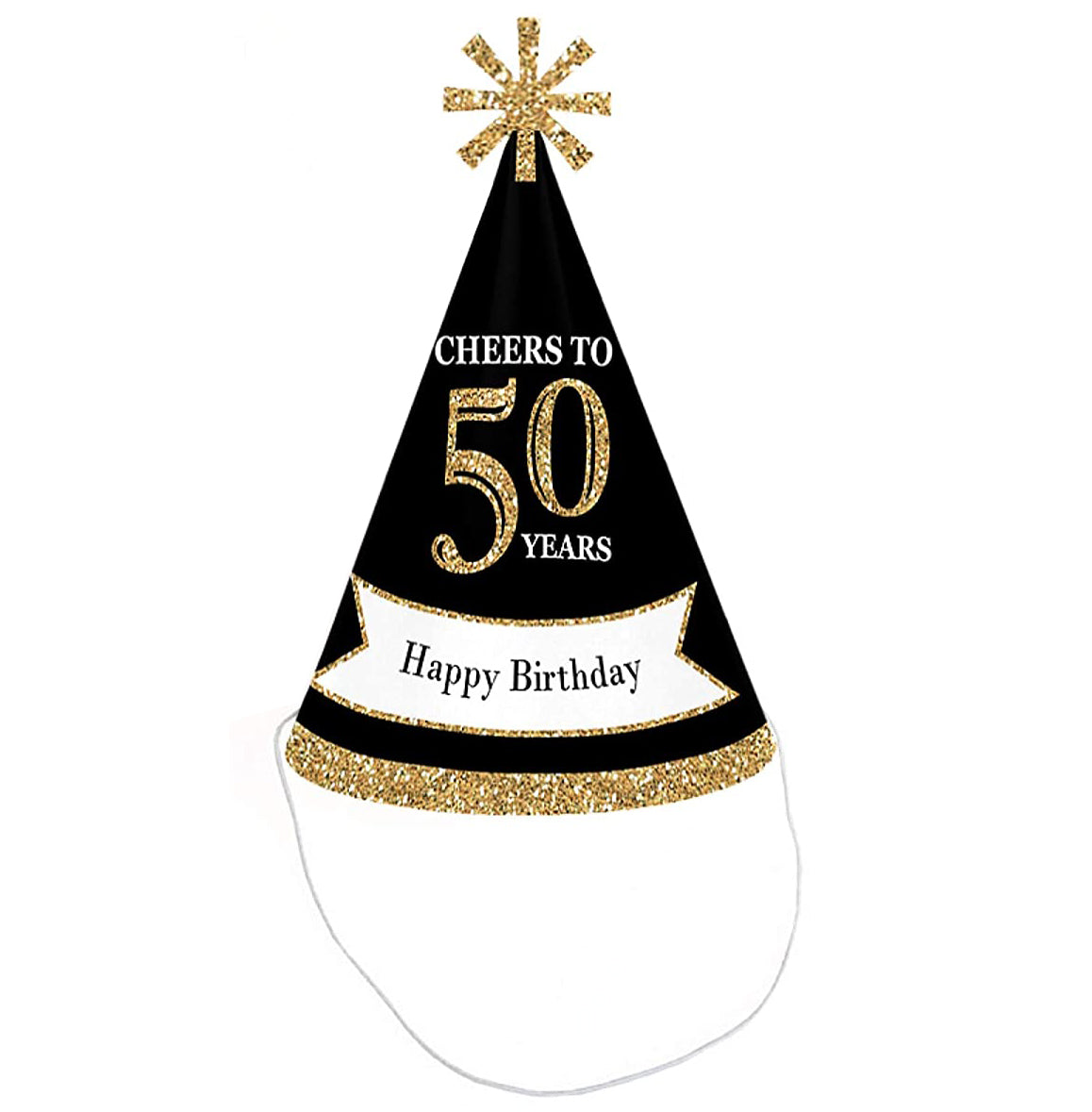 Adult 50th Birthday - Gold - Cone Birthday Party Hats for Kids and Adu ...