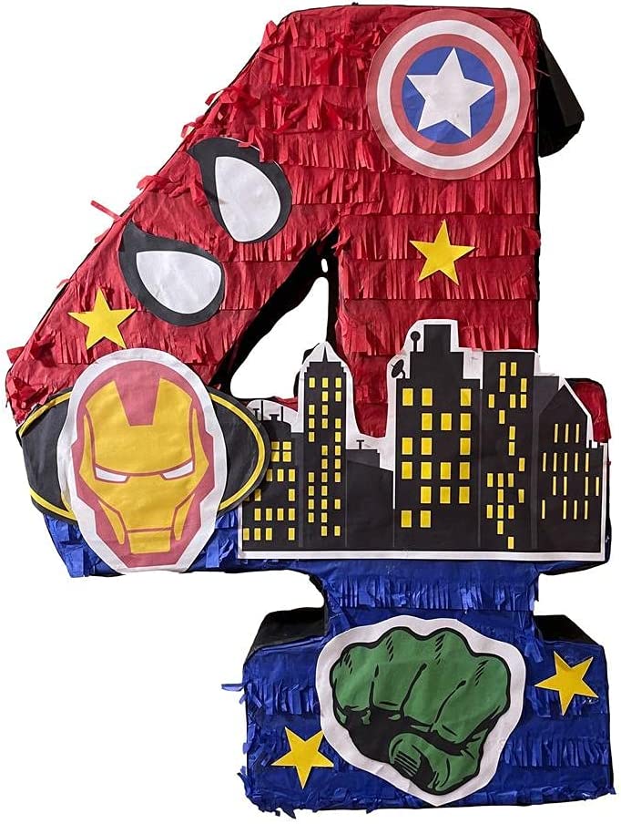 Superhero Number 4 Pinata – MATTEO PARTY