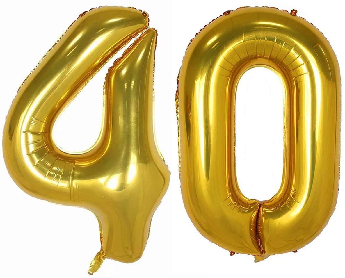 Gold Number 40 Balloon, 40 Inch – MATTEO PARTY