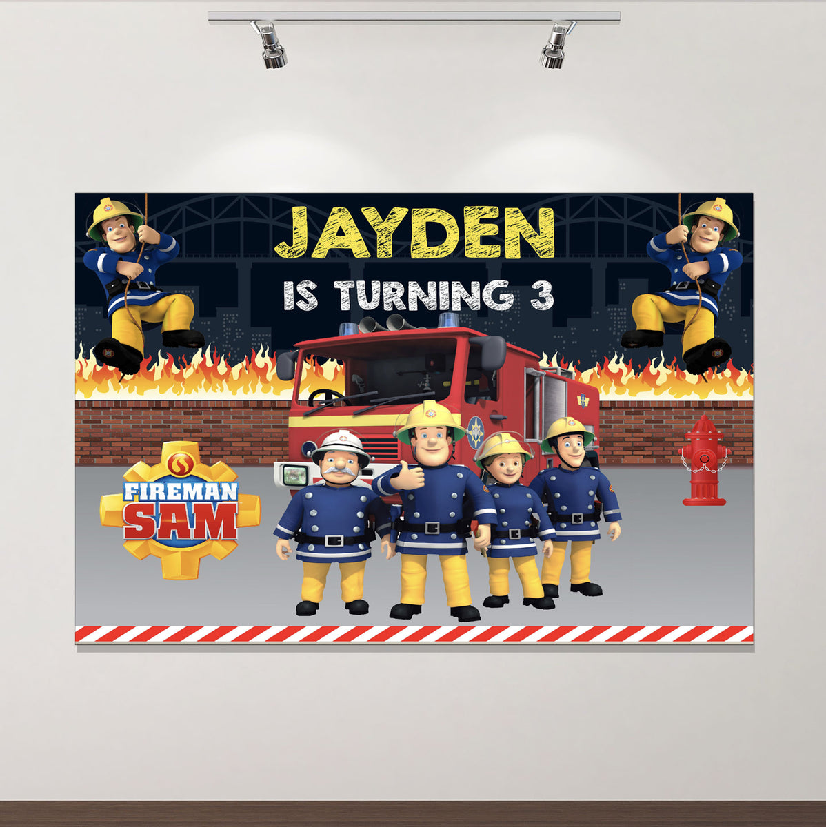 Fireman Sam Backdrop 60x40 Inch – MATTEO PARTY