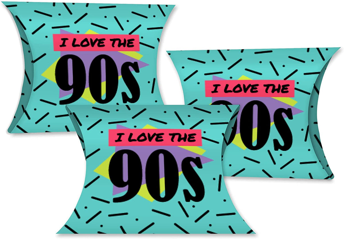 90’s Throwback - Favor Gift Boxes - 1990s Party Petite Pillow Boxes ...