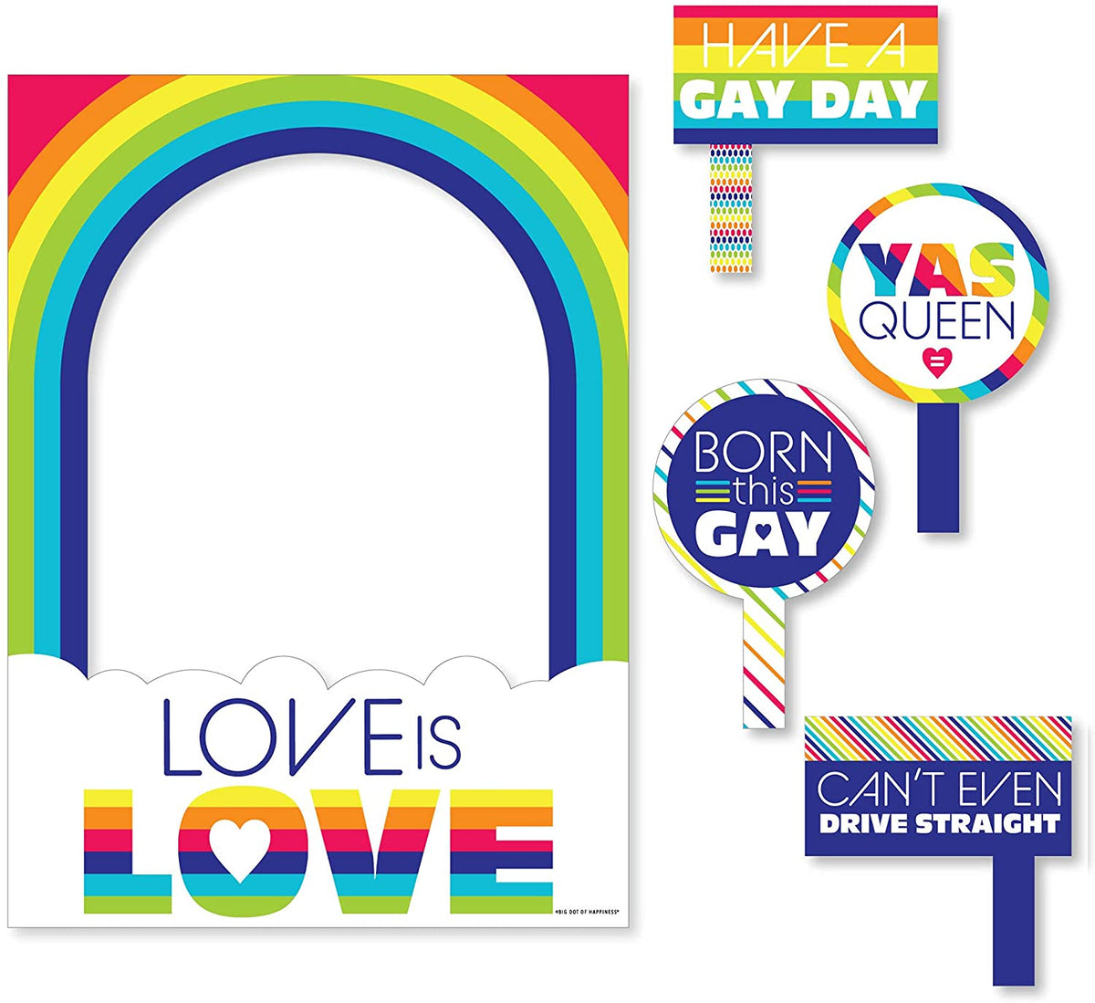 PB1059 Rainbow Party Photo Booth Frame & Props – MATTEO PARTY