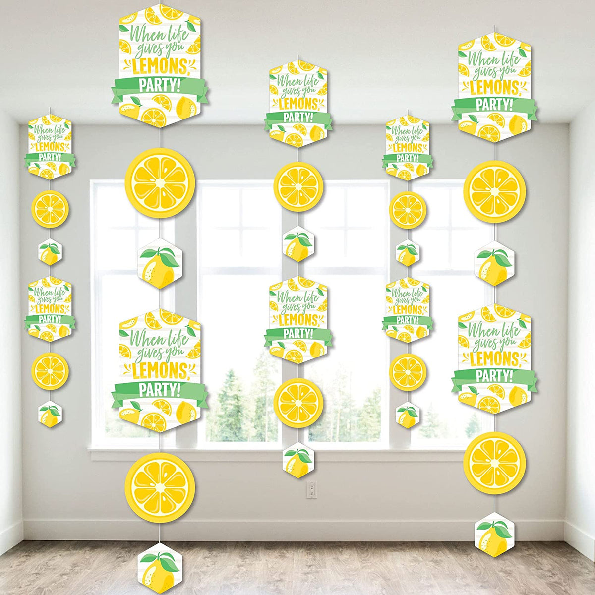 So Fresh - Lemon - Citrus Lemonade Party DIY Dangler Backdrop - Hangin ...