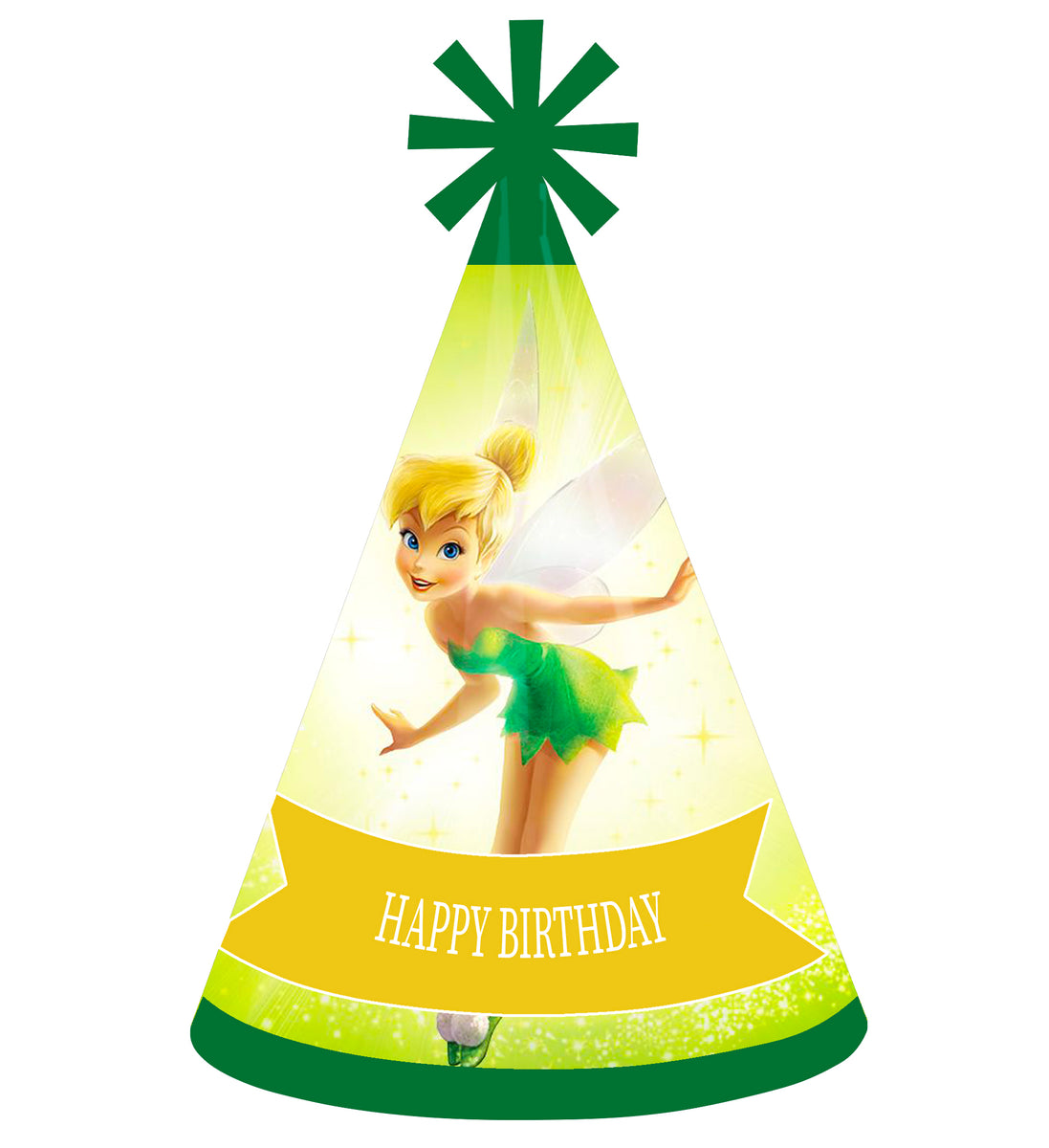 TINKER BELL - Cone Happy Birthday Party Hats for Kids and Adults - Set ...