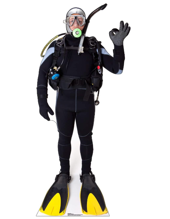 Scuba Diver Standee 32"W x 73"H – MATTEO PARTY
