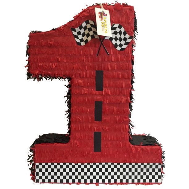 Large Red Number One Racing Theme Pinata – MATTEO PARTY