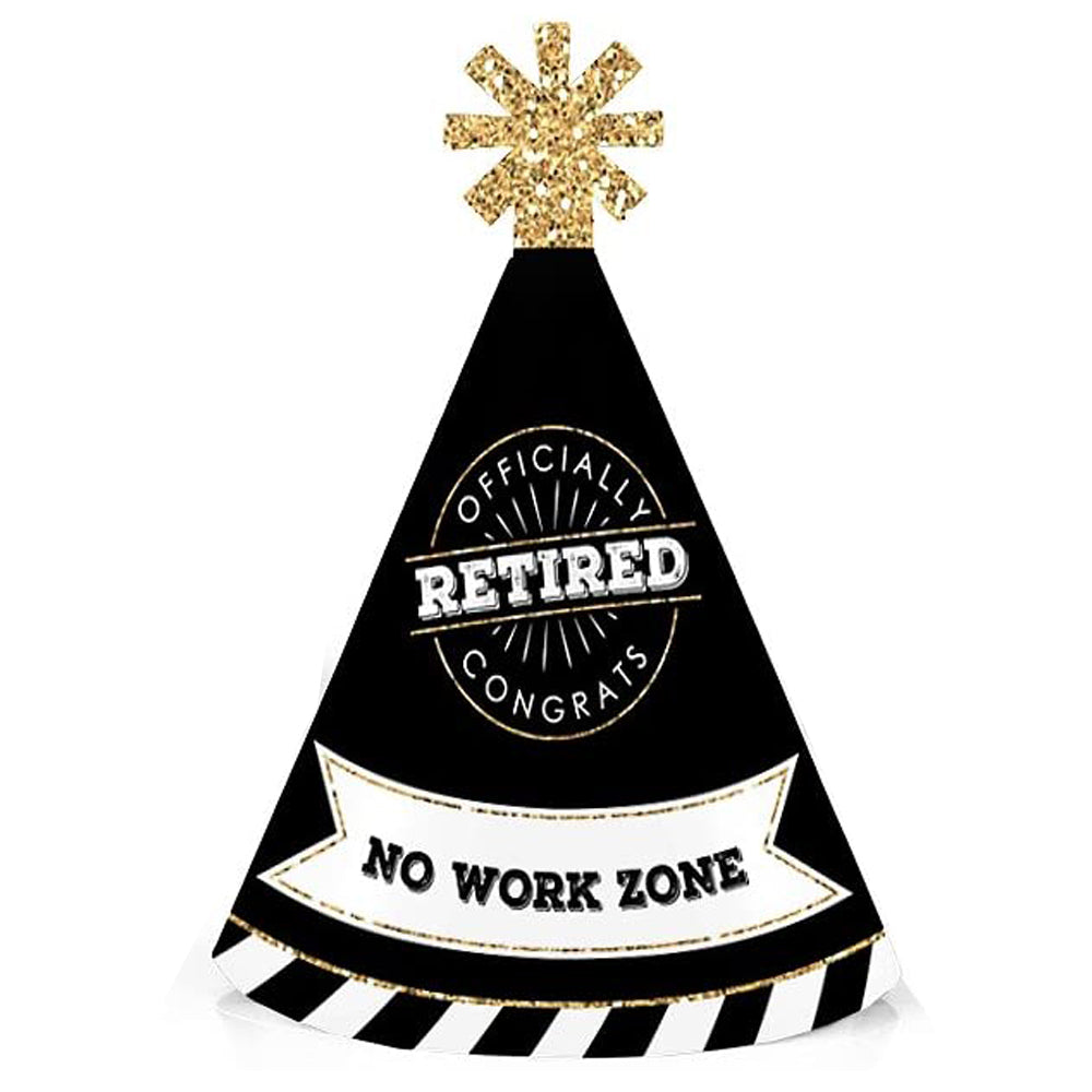 Happy Retirement - Cone Retirement Party Hats - Set of 8 – MATTEO PARTY