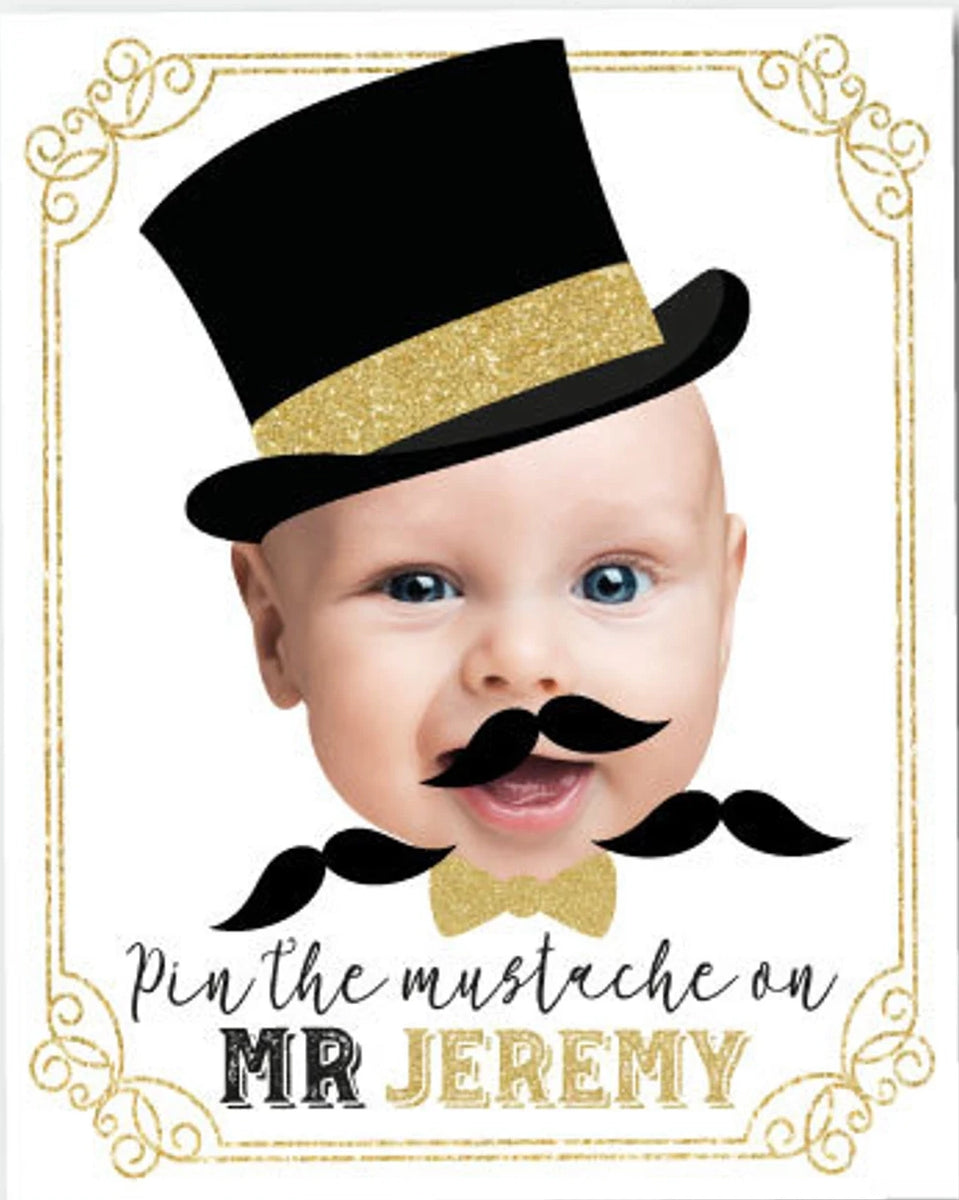 Personalized Pin the mustache game – MATTEO PARTY