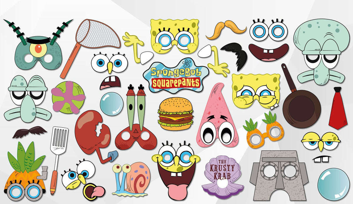 Spongebob Photo Booth Props – MATTEO PARTY