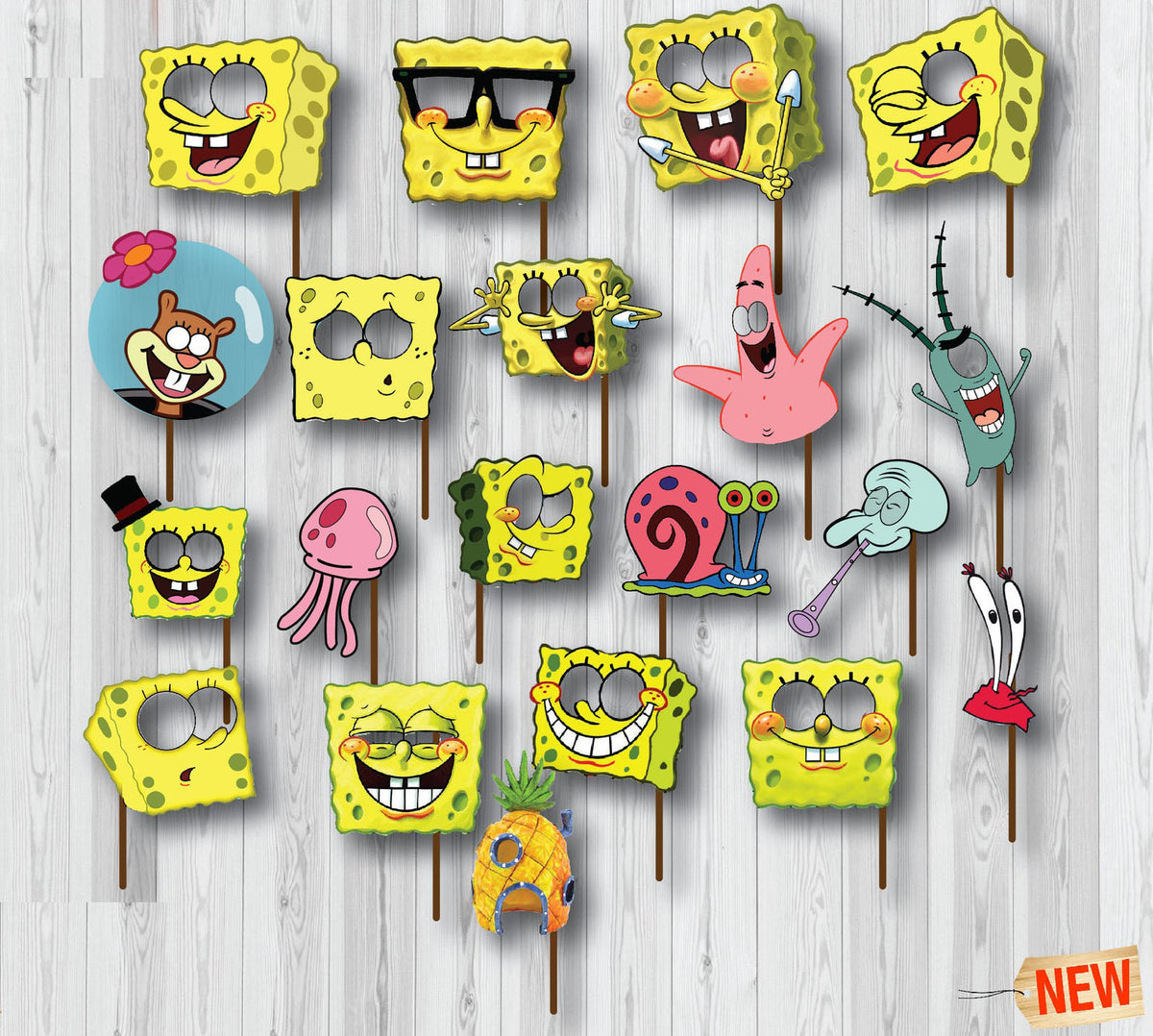 Spongebob Photo Booth Props – MATTEO PARTY