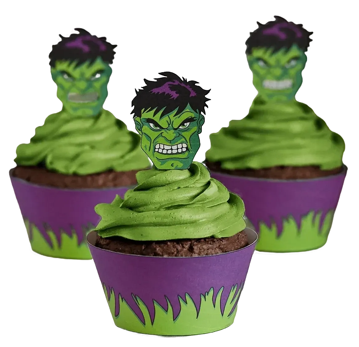 Hulk Birthday Party Cupcake Wrappers and Treat Picks Kit - Set of 24 ...