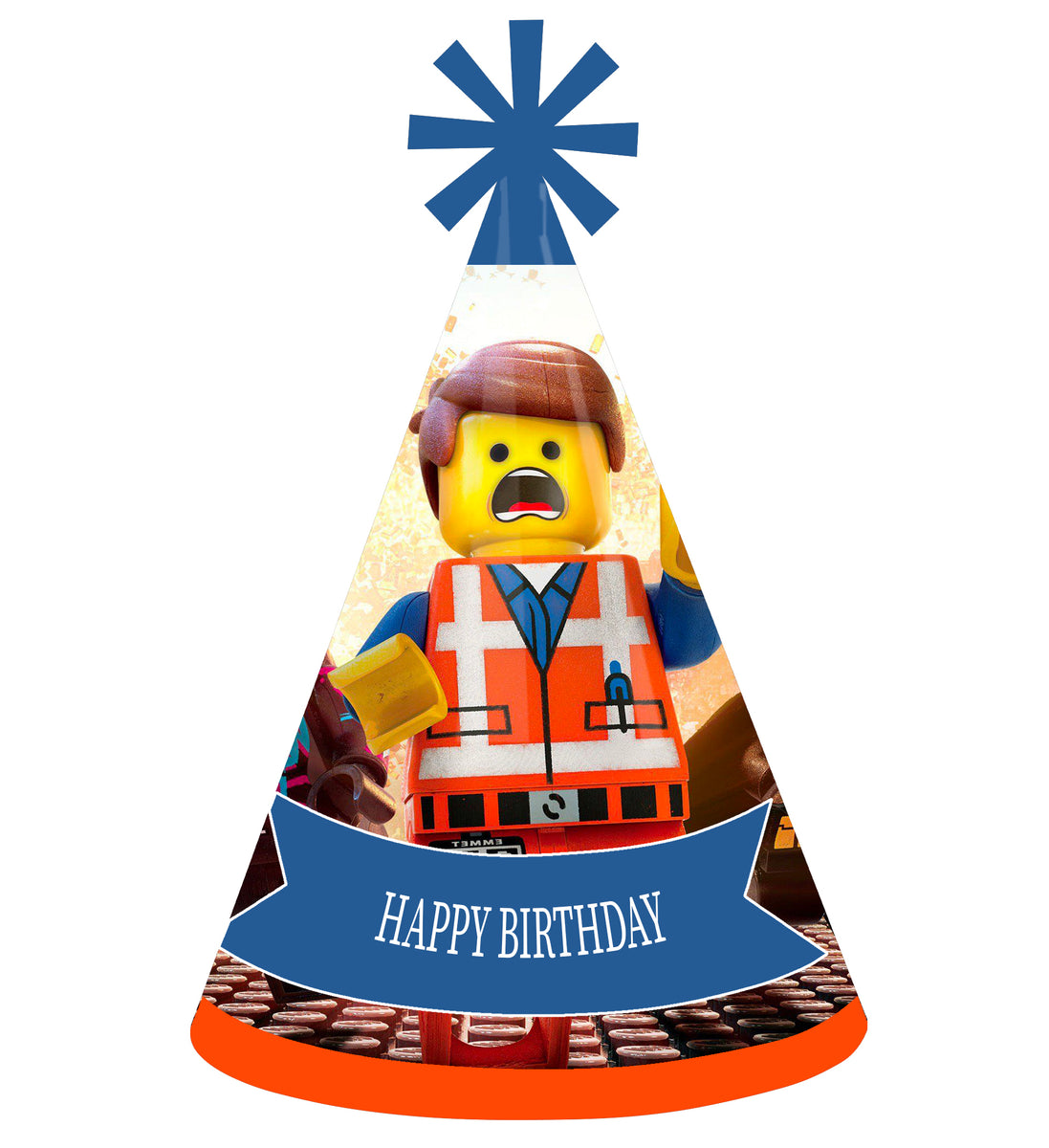 LEGO - Cone Happy Birthday Party Hats for Kids and Adults - Set of 8 ...