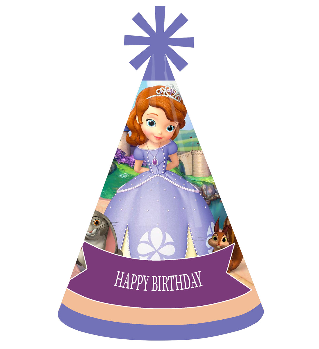 SOFIA THE FIRST - Cone Happy Birthday Party Hats for Kids and Adults ...